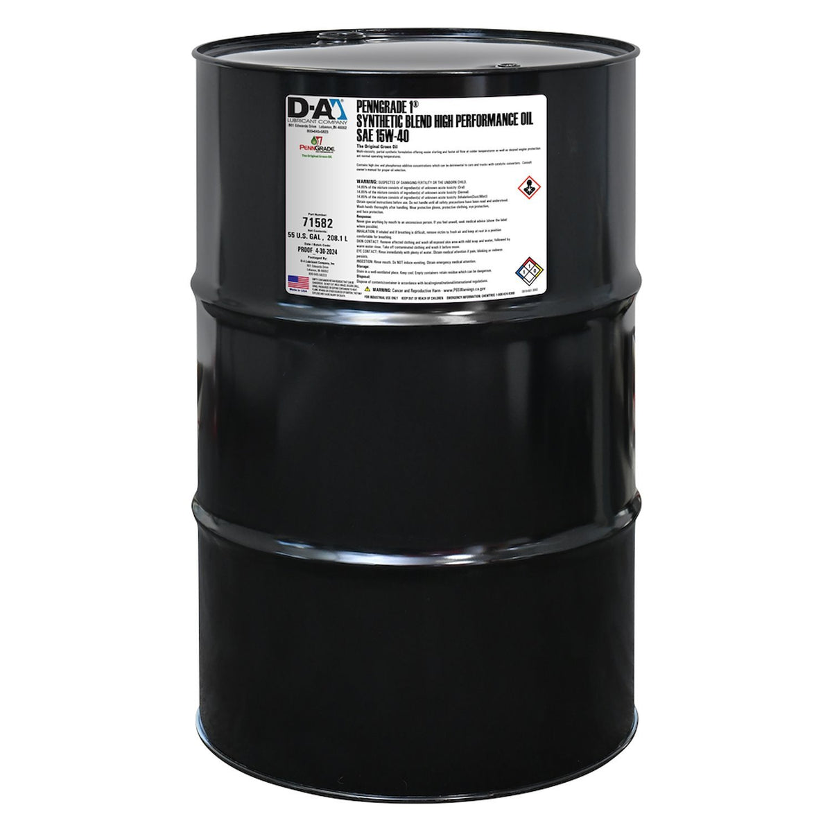 PennGrade 1 Synthetic Blend High Performance Oil SAE 15W-40 - 55 Gallon ...
