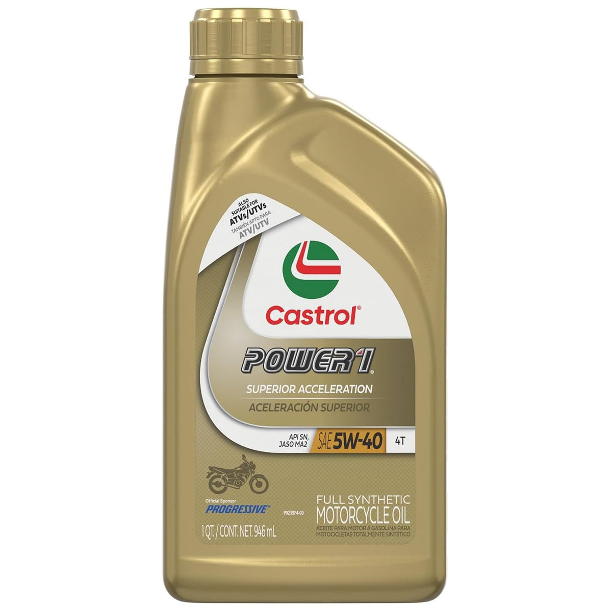 Castrol Power 1 SAE 5W40 Full Synthetic 4T Motorcycle Oil Quart Bottles ...