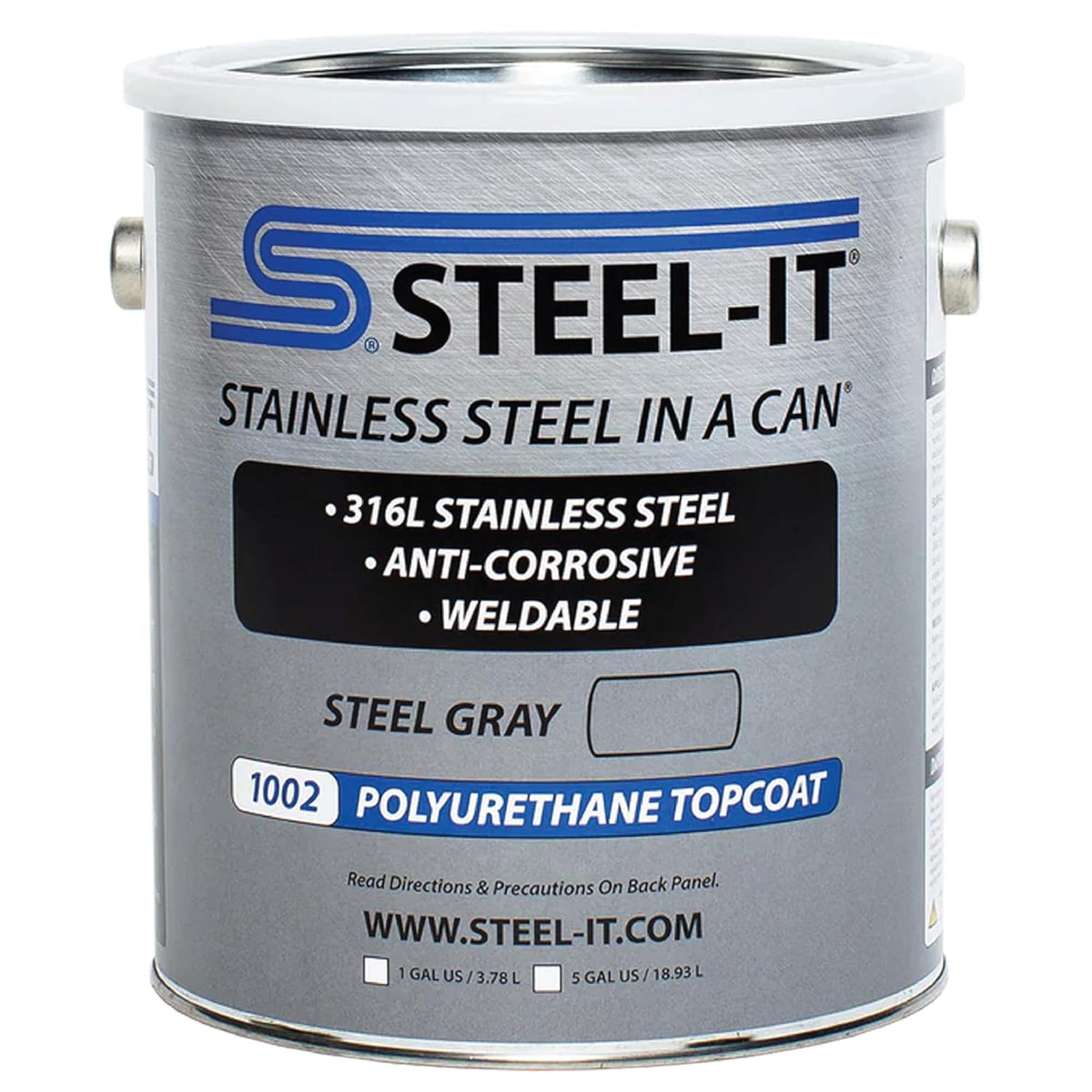 STEEL-IT Polyurethane Topcoat Weldable Coating Steel Gray Quart Cans 6 ...