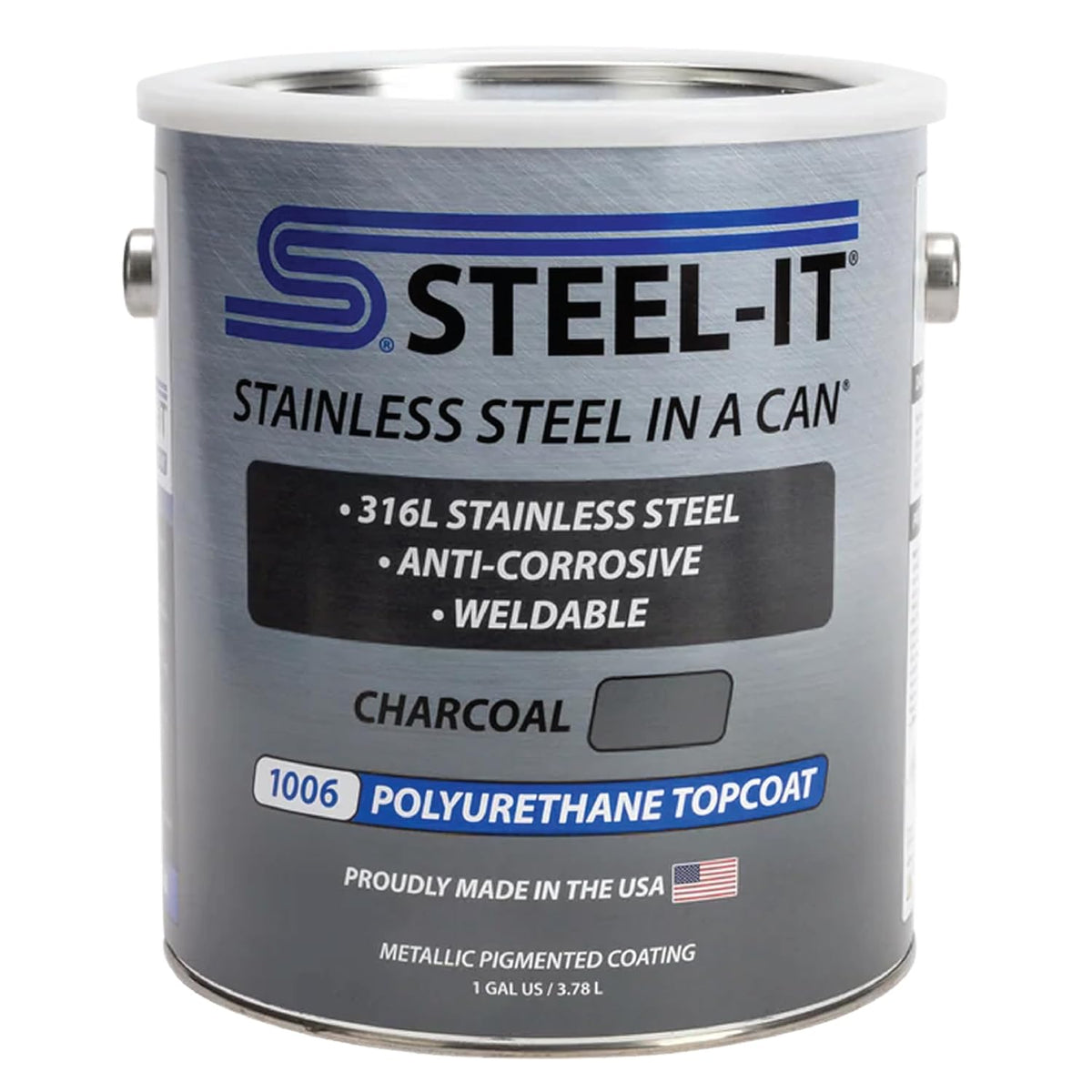 STEEL-IT Polyurethane Topcoat Weldable Coating Matte Charcoal Gallon ...