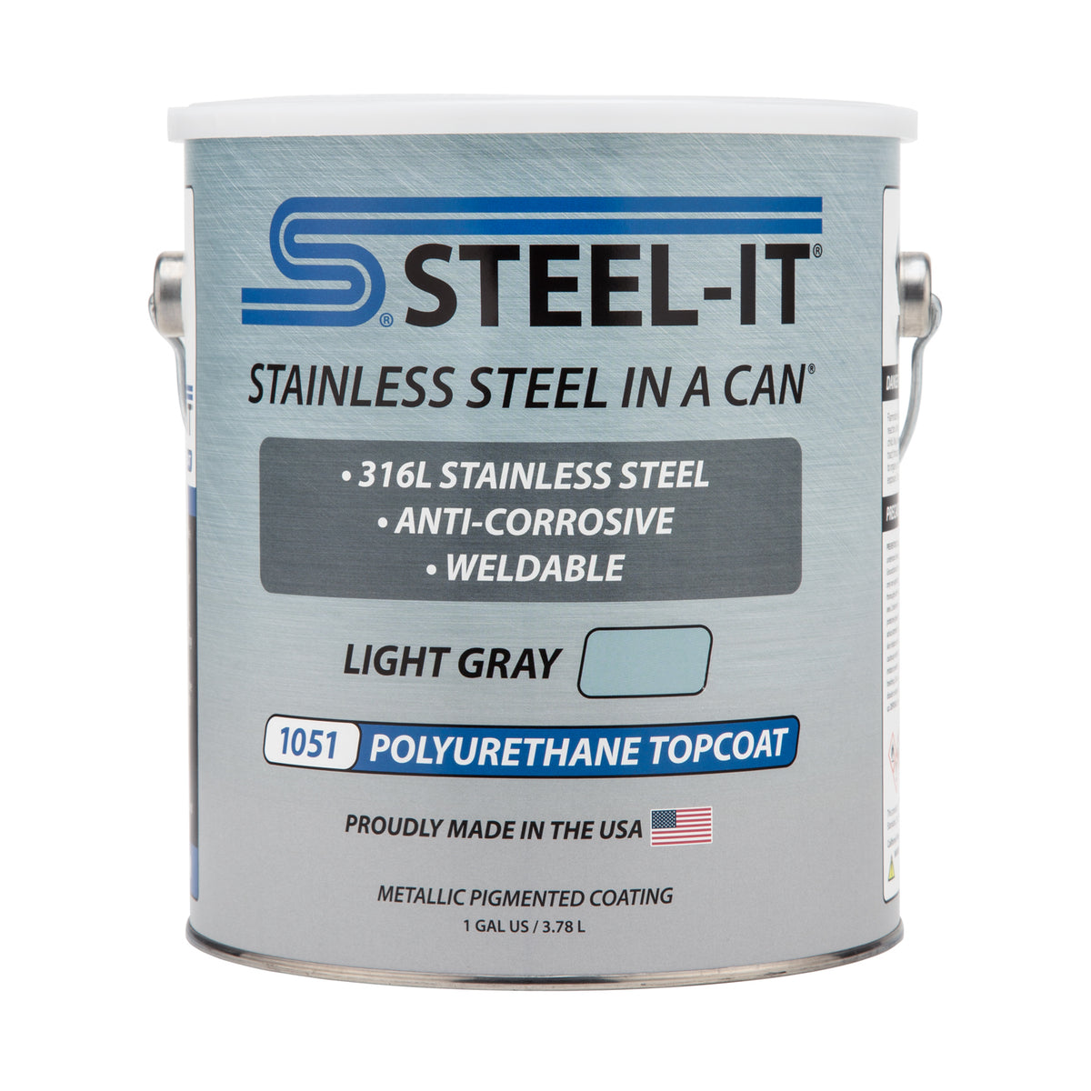 STEEL-IT Polyurethane Topcoat Weldable Coating Light Gray Gallon Cans 4 ...