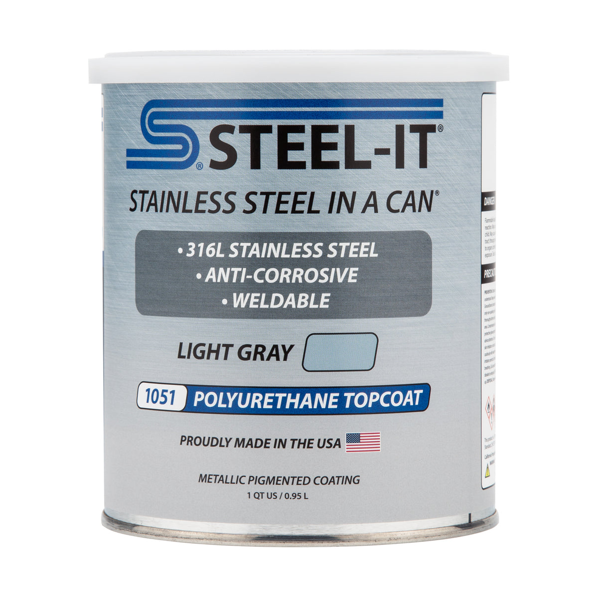 STEEL-IT Polyurethane Topcoat Weldable Coating Light Gray Quart Cans 6 ...